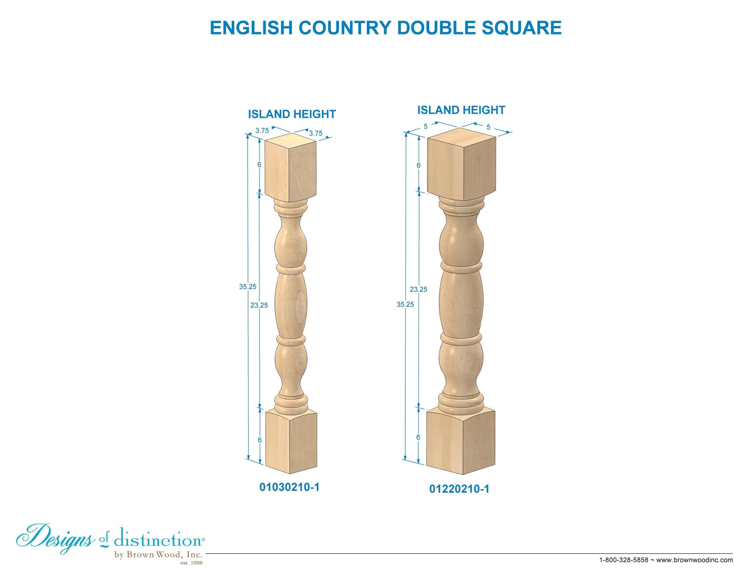 Large Diameter English Country Double Square Island Column - Alder SALE ...